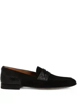 Dolce & Gabbana Suede Alligator-textured Loafers