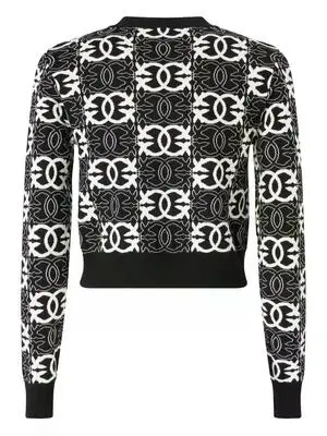 Pinko Geometric-pattern Sweater - Black