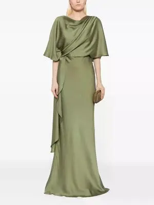 Amsale Satin Hammered Gown