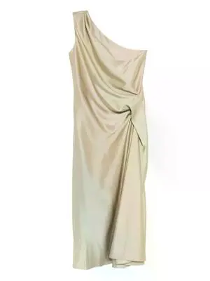 Amsale Satin One-shoulder Dress