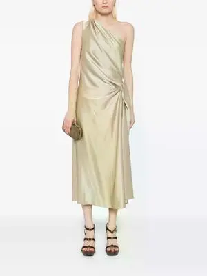 Amsale Satin One-shoulder Dress