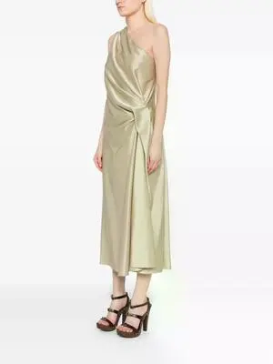 Amsale Satin One-shoulder Dress