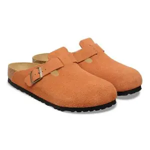 BIRKENSTOCK Boston Suede Clog - Dark Rust