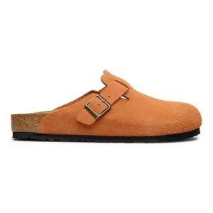 BIRKENSTOCK Boston Suede Clog - Dark Rust