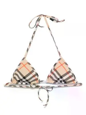 Burberry Check Bikini Top - Neutrals