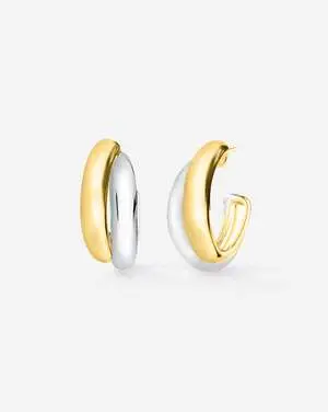 Ring Concierge Two-tone Hoop Earrings - One-color