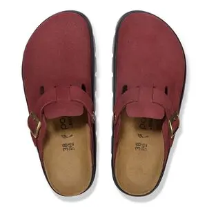 BIRKENSTOCK Boston Chunky Suede Clogs - Zinfandel