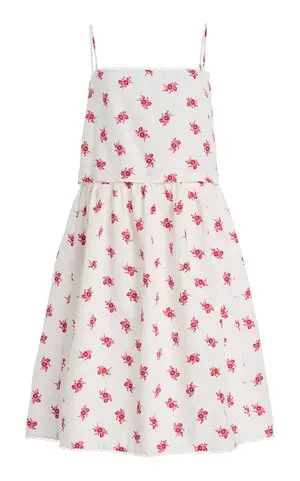 MIU MIU Miu Miu Button-Detailed Floral Midi Dress