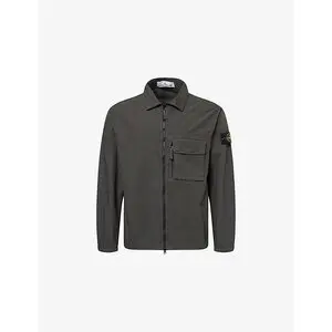Stone Island Canvas Weave Logo-patch Cotton Jacket