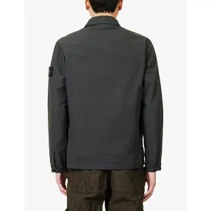 Stone Island Canvas Weave Logo-patch Cotton Jacket