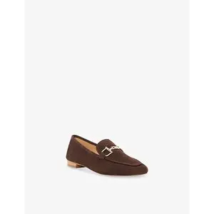 DUNE Grained Snaffle-trim Suede Loafers - Brown Suede