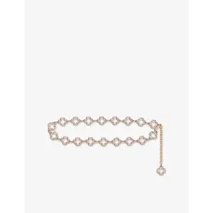Maje Two-tone Clover Embellished Chain Belt - Silver/gold