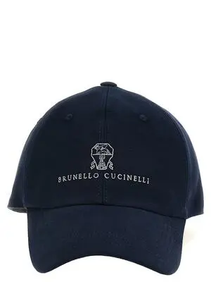Brunello Cucinelli Logo Embroidery Baseball Cap - Blue