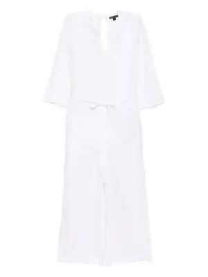 JAMES PERSE Belted Linen Jumpsuit - White