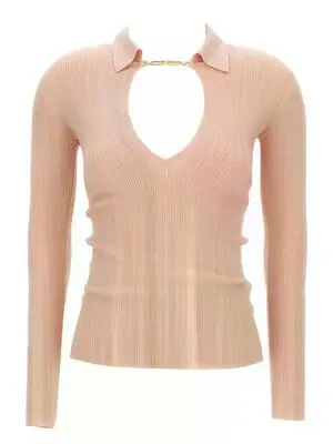 Elisabetta Franchi Ribbed Polo-neck Sweater