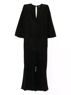 JAMES PERSE Belted Linen Jumpsuit - Black
