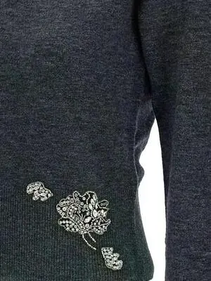 Erdem V-neck Embellished Sweater - Grey