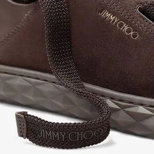JIMMY CHOO Diamond Light Flex Suede And Leather Trainers - Chocolate