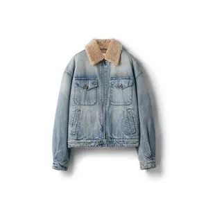 Miu Miu Denim And Shearling Trucker Jacket