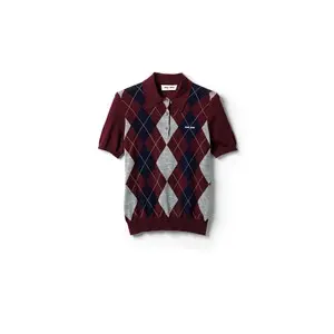 Miu Miu Argyle Intarsia Wool Polo Shirt