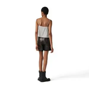 Miu Miu Nappa Leather Regular Fit Shorts
