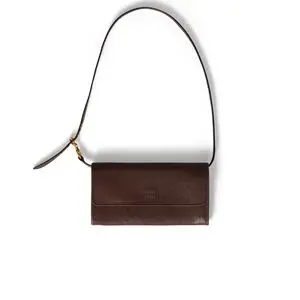 Miu Miu Nappa Leather Wallet With Shoulder Strap - Briarwood