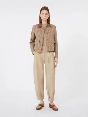 Max Mara Jacquard Boxy Jacket - Camel