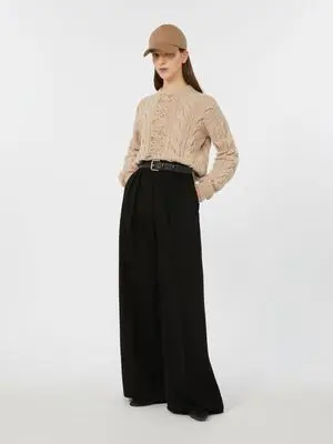 Max Mara Wool And Cashmere Jumper With Lace Insert