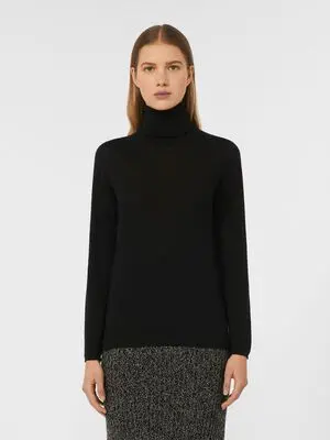 Max Mara Wool Knit Turtleneck Jumper - Black