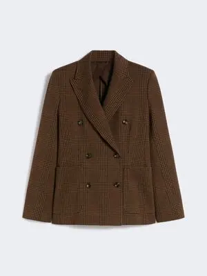 Max Mara Patterned Wool Blend Jersey Blazer - Chocolate