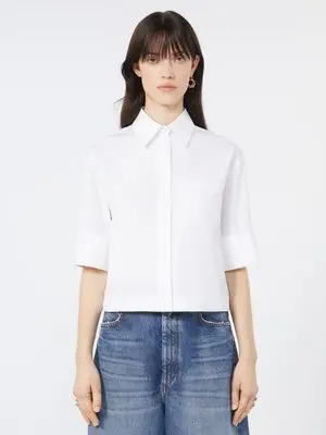 Max Mara Boxy Cotton Shirt - Optical White