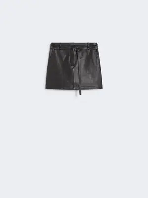 Max Mara Nappa Leather Mini Skirt