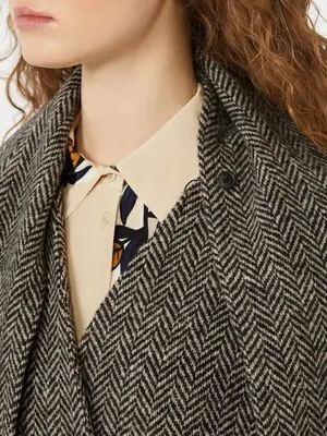 Max Mara Wool Tweed Wrap Overcoat