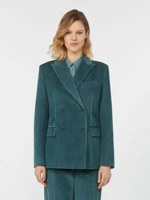 Max Mara Double-breasted Corduroy Blazer - Oil