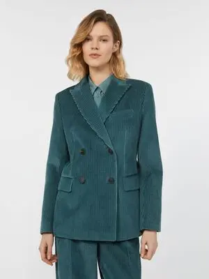 Max Mara Double-breasted Corduroy Blazer - Oil