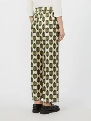 Max Mara Printed Silk Twill Trousers