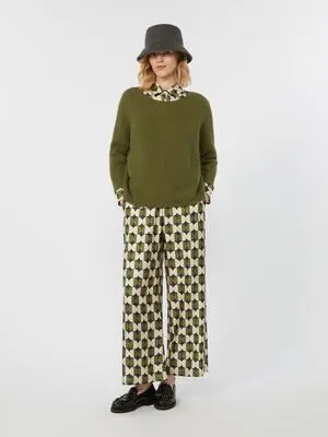 Max Mara Printed Silk Twill Trousers