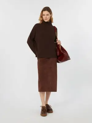 Max Mara Wool Knit Turtleneck Jumper - Chocolate