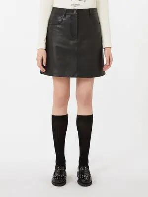 Max Mara Nappa-leather Mini Skirt