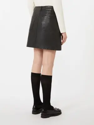 Max Mara Nappa-leather Mini Skirt
