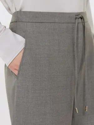 Max Mara Wool Twill Drawstring Trousers - Medium Grey