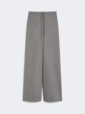 Max Mara Wool Twill Drawstring Trousers - Medium Grey
