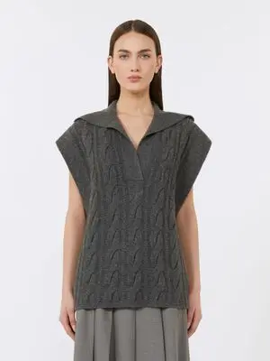 Max Mara Cable-knit Wool And Cashmere Gilet