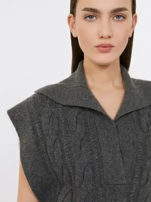 Max Mara Cable-knit Wool And Cashmere Gilet