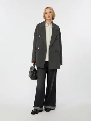 Max Mara Wool Drap Double-breasted Jacket