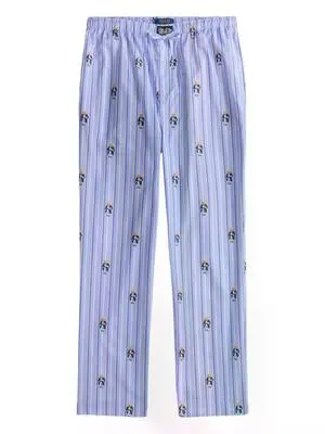 Polo Ralph Lauren Striped Embroidered Cotton Pyjamas - Blue