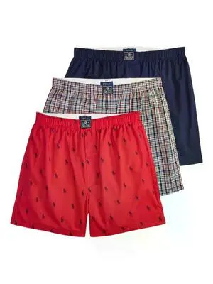 Ralph Lauren Polo Pony-motif Checked Boxers - Red