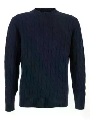 KANGRA Cable-knit Crew-neck Sweater - Blue