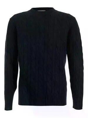 KANGRA Cable-knit Crew-neck Sweater - Black
