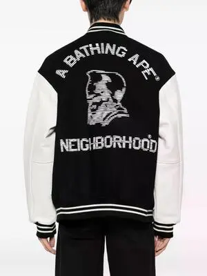 A BATHING APE Logo-embroidered Bomber Jacket